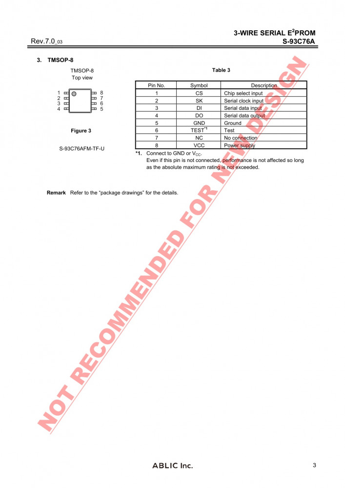 S-93C76AFT-TB-U datasheet page 3