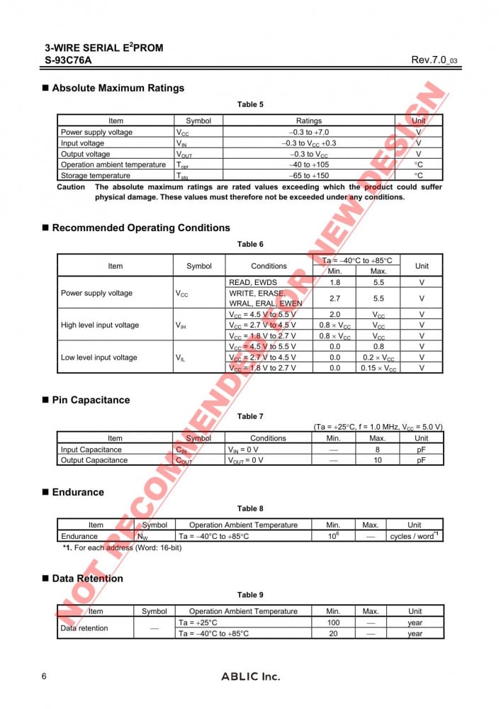 S-93C76AFT-TB-U datasheet page 6