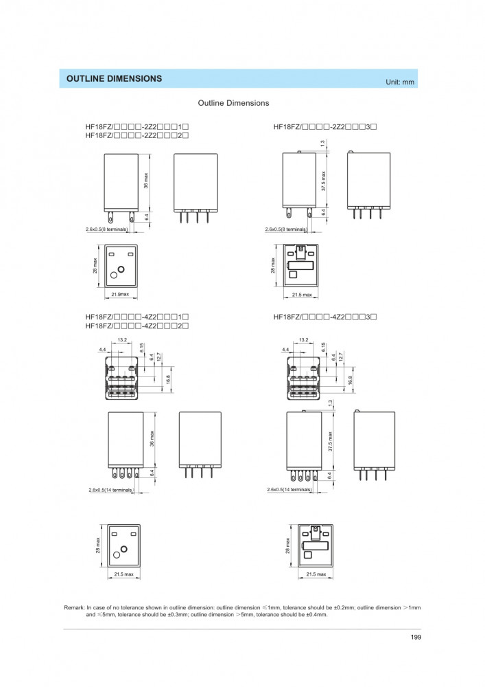 HF18FZ datasheet page 3