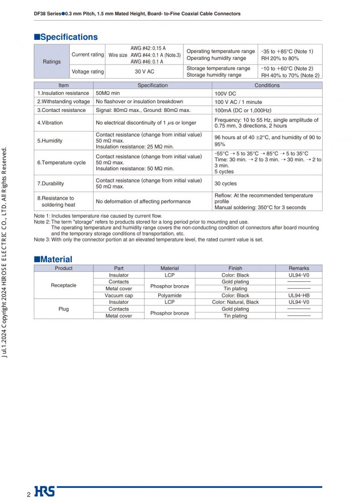 HRS DF38 documentation page 2