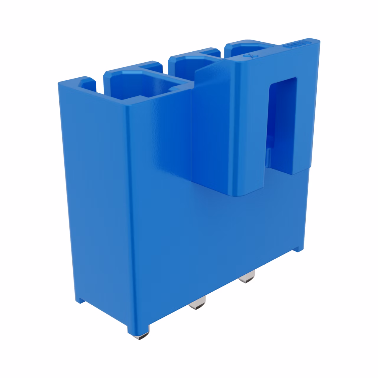 Mega-Fit ColorLock Vertical Header, 5.70mm Pitch, Single Row, 3 Circuits, Matte Tin (Sn) Plating, Glow-Wire Capable, Tray, Blue for sale