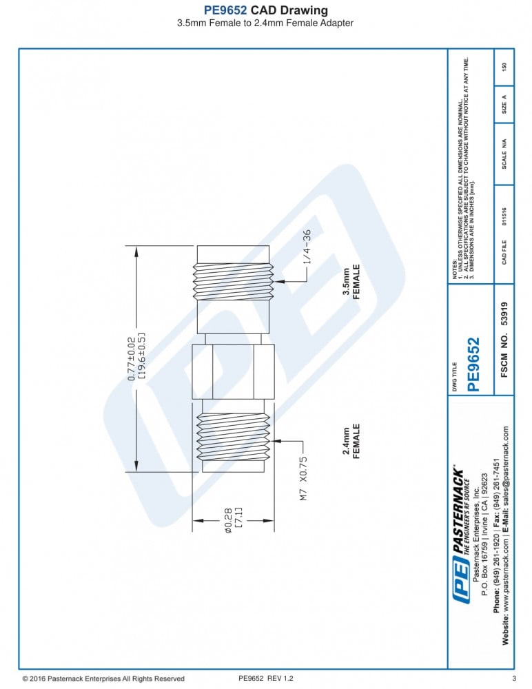 PE9652 technical document page 3