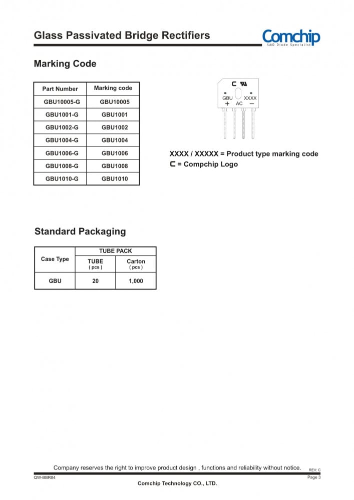 GBU10005-G datasheet page 3