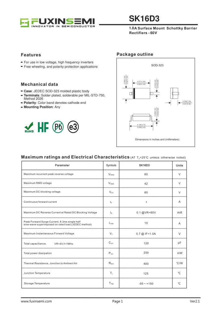 SK16D3 technical document page 1