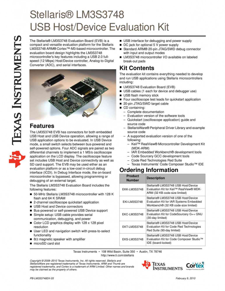 EKI-LM3S3748 product document image, page 1