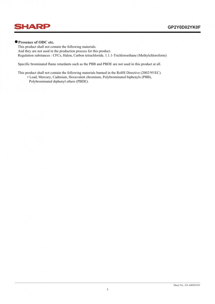 GP2Y0D02YK0F datasheet page 7