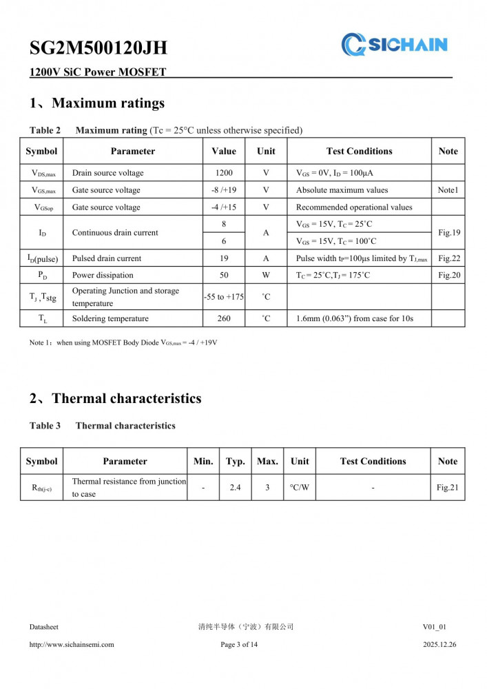 SG2M500120JH datasheet page 3