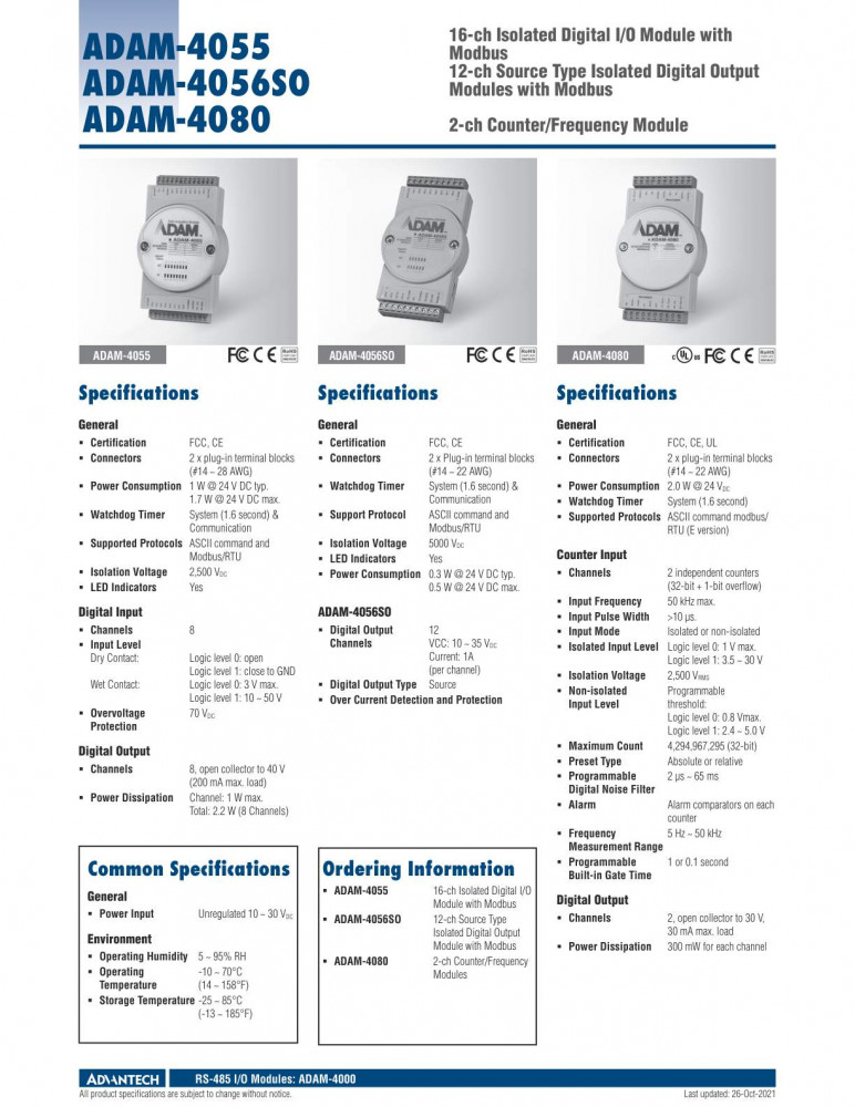 ADAM-4056SO product documentation page