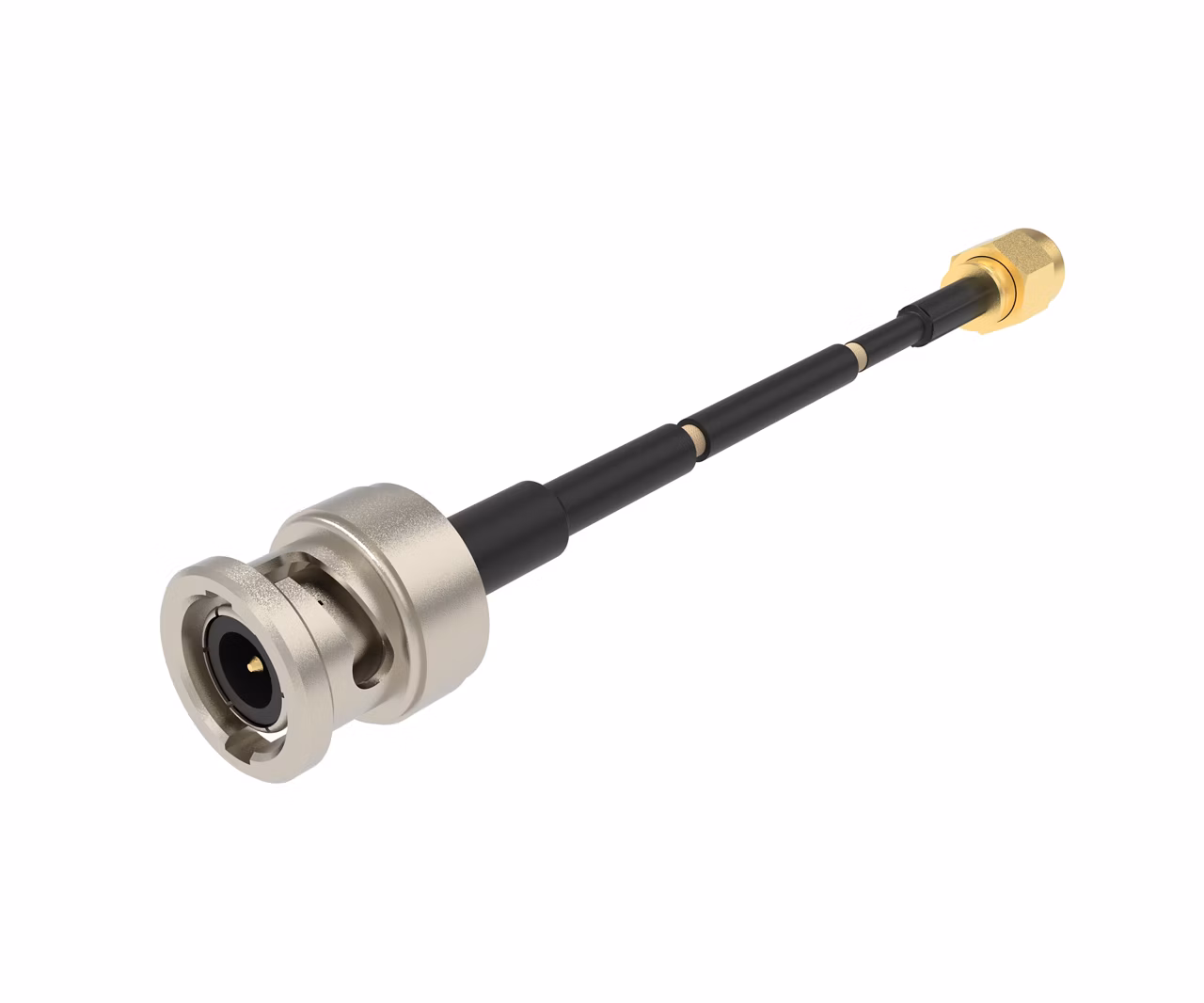 SMA Straight Bulkhead Jack to SMA Right-Angle Plug on RG-174 Cable, 914.40mm Length, 50 Ohm