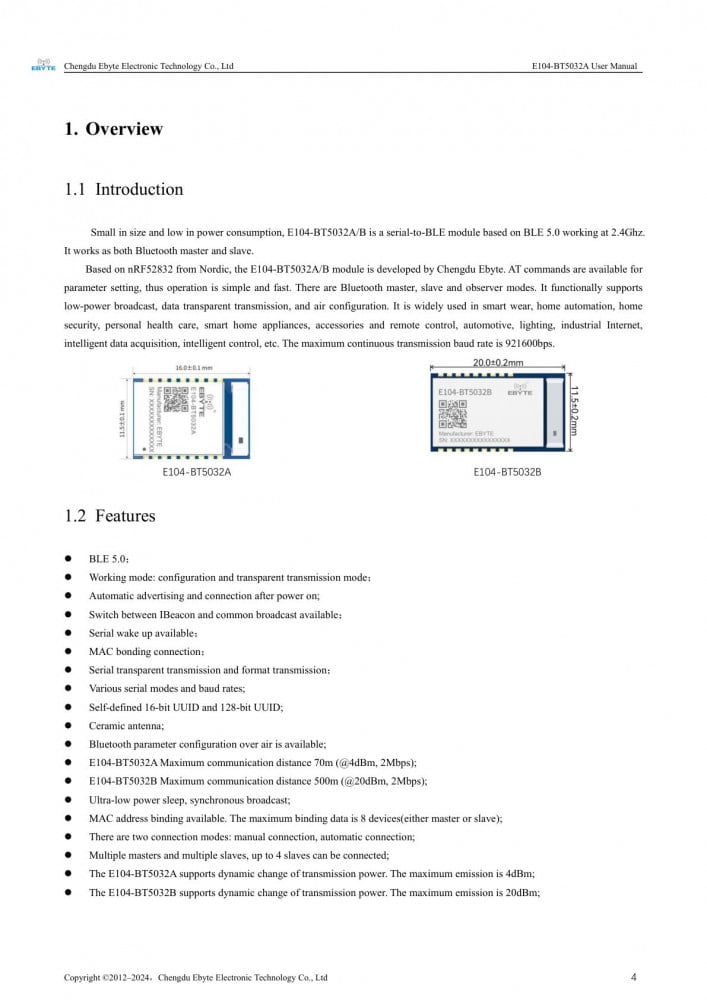 E104-BT5032A/B user manual page 5