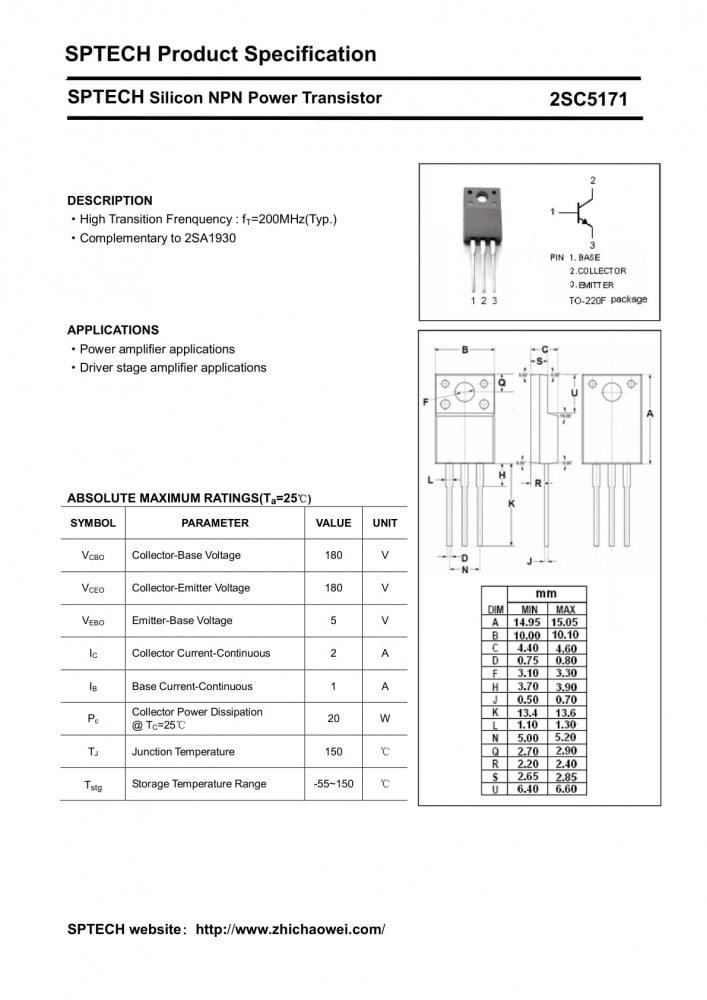 2SC5171 datasheet page 1