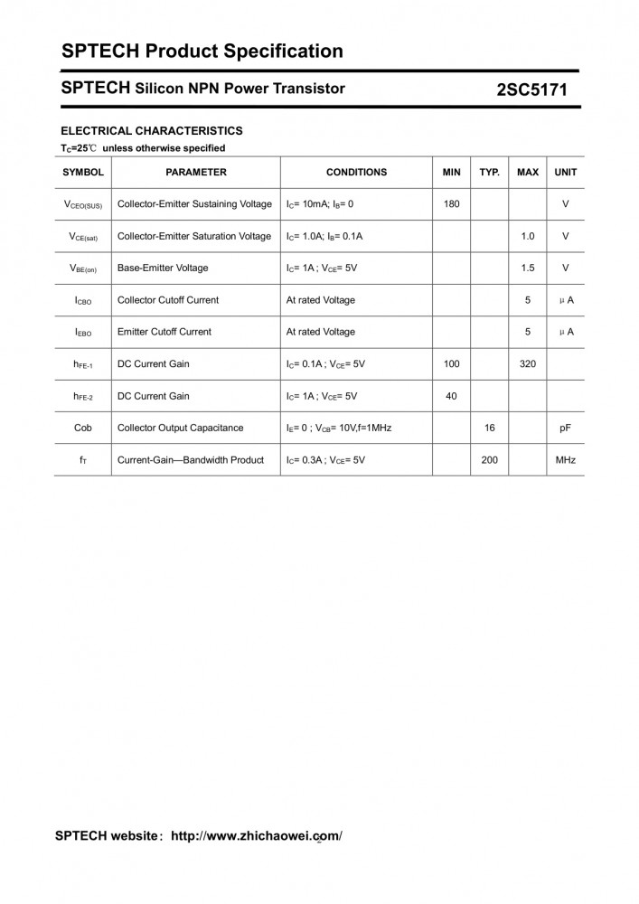 2SC5171 datasheet page 2