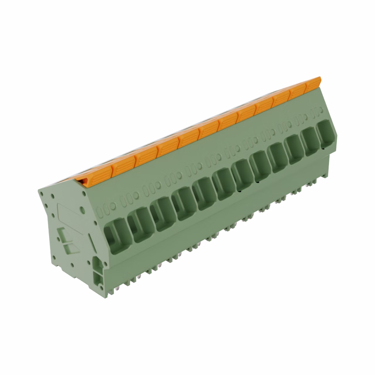 10.00mm Pitch Lever Activated Fixed Mount PCB Terminal Block, 35° Wire Entry, Bussed Terminals, 12 Circuits for sale