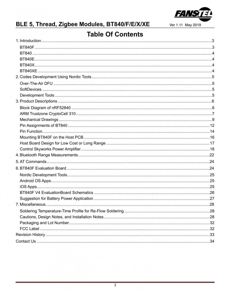 BT840X technical document page 2