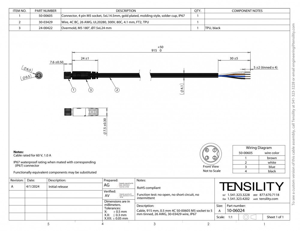 Tensility International 10-06024 product drawing