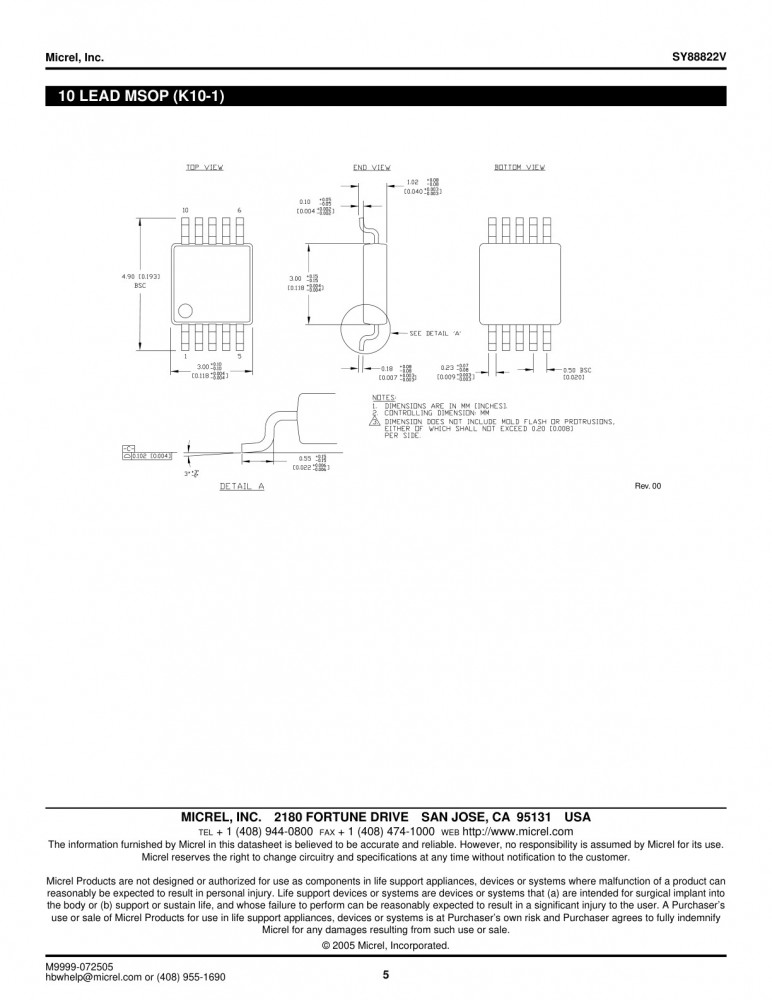 SY88822V datasheet preview, page 5