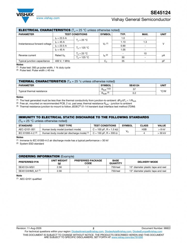 VISHAY SE45124 datasheet page 2