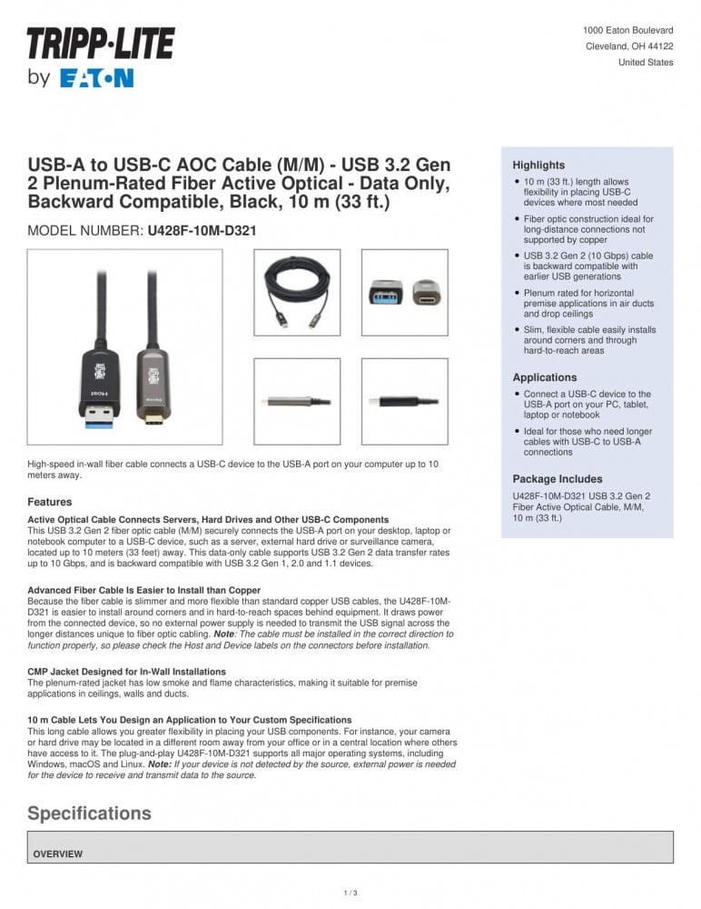U428F-10M-D321 technical document page 1