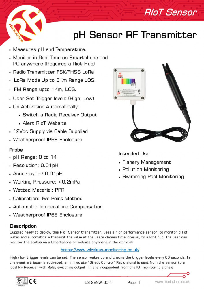 SENW-PH1-8T1 technical document page 1
