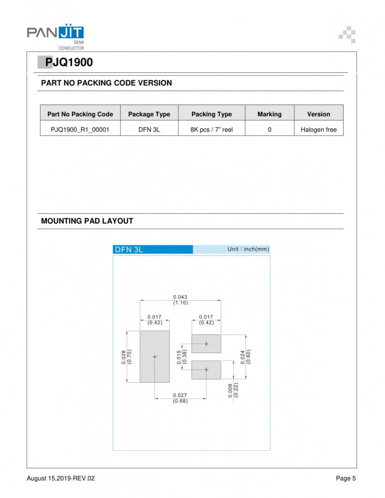 PJQ1900 datasheet page 5