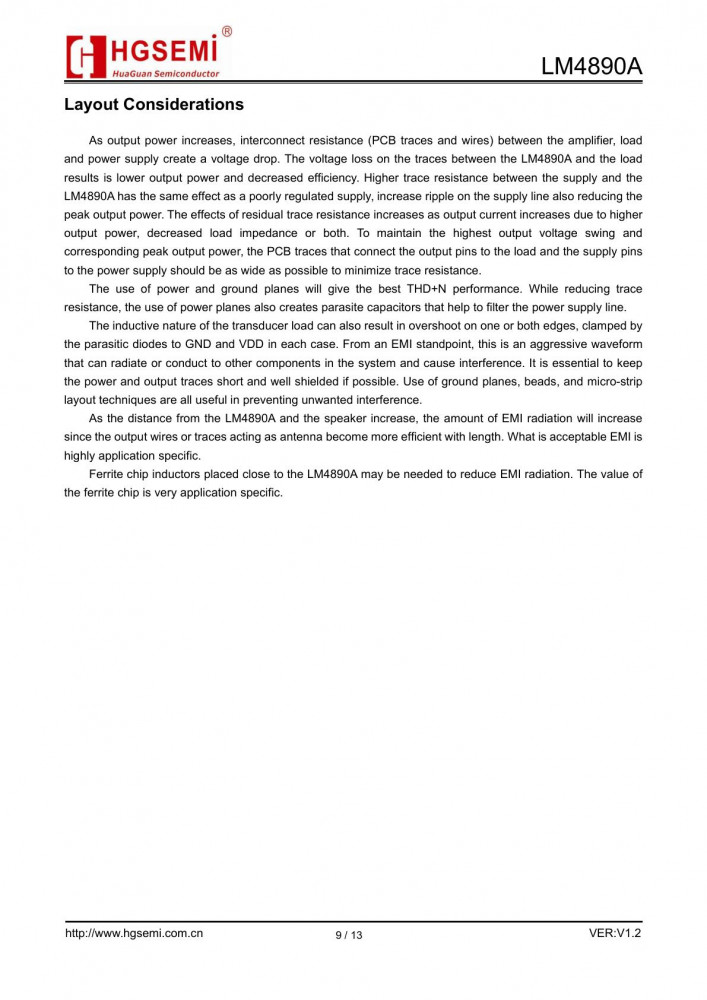 LM4890AM/TR datasheet page 9