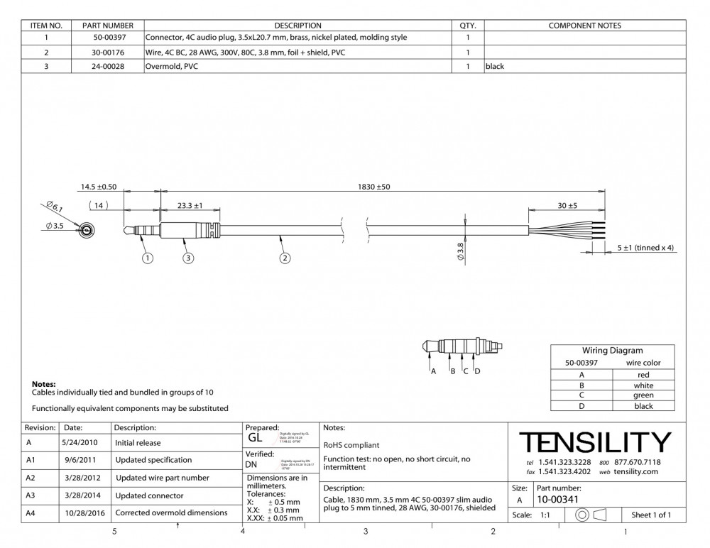 Technical drawing image for Tensility International model 10-00341