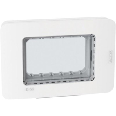 Light Now - Coverplate IP55 4M dark - Water protection IP55 - Hinged lid - Thermoplastic halogen free