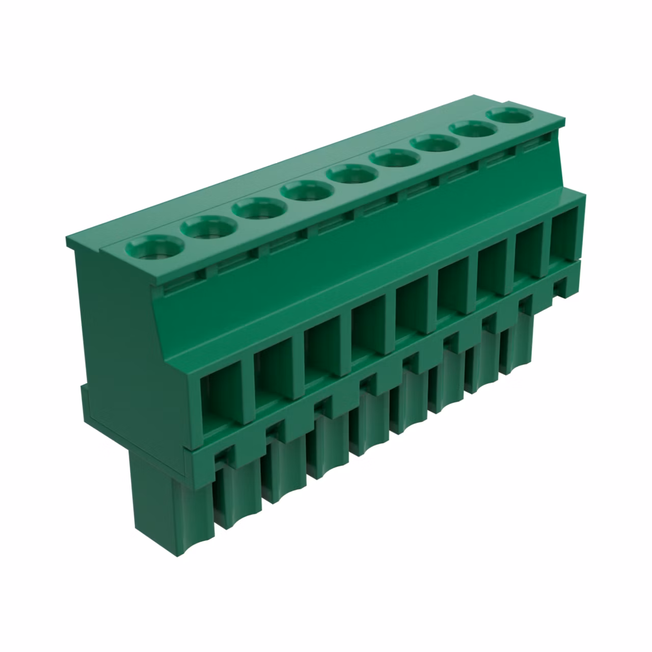 3.81mm Pitch Eurostyle Vertical Plug, with Standard Imprinting, Rear Wire Entry, Green Housing, 9 Circuits for sale