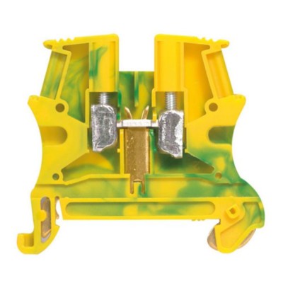 Protection conductor terminal block, screw connection, 1 connection 1entry/1outlet, Cross-section 6mm² - green/yellow for sale