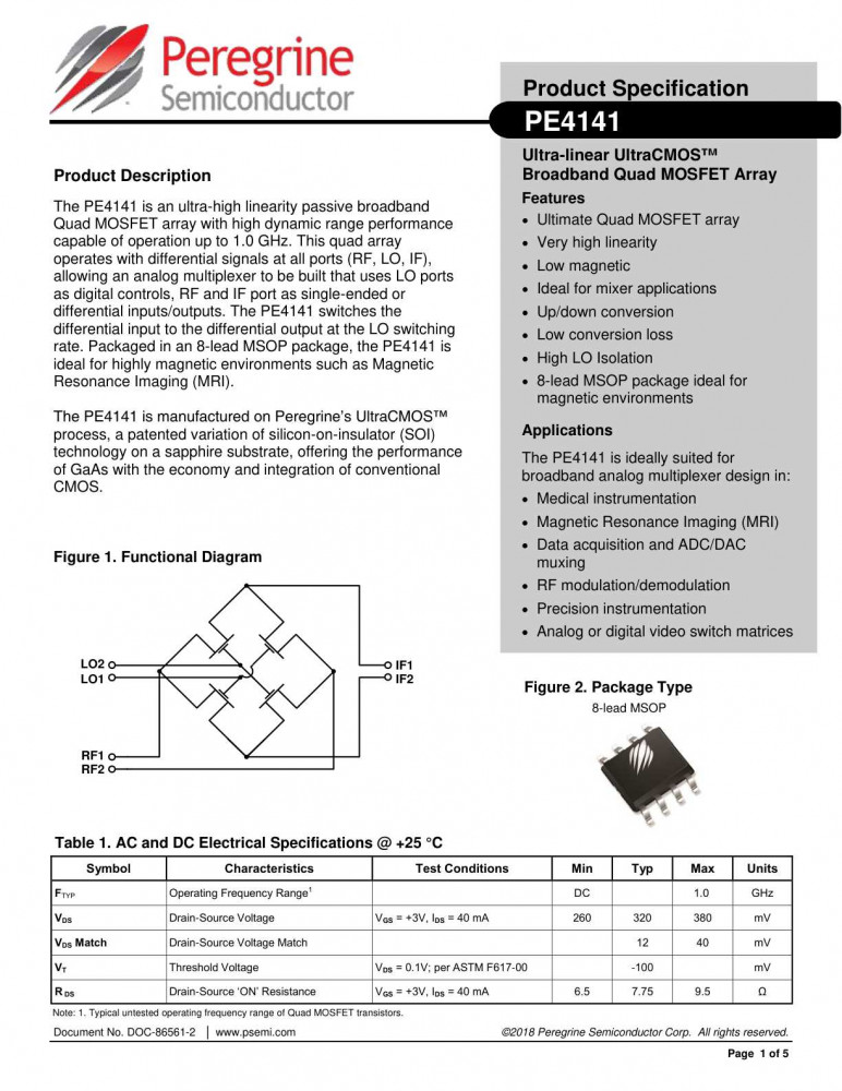 PE4141B-W technical document page 1