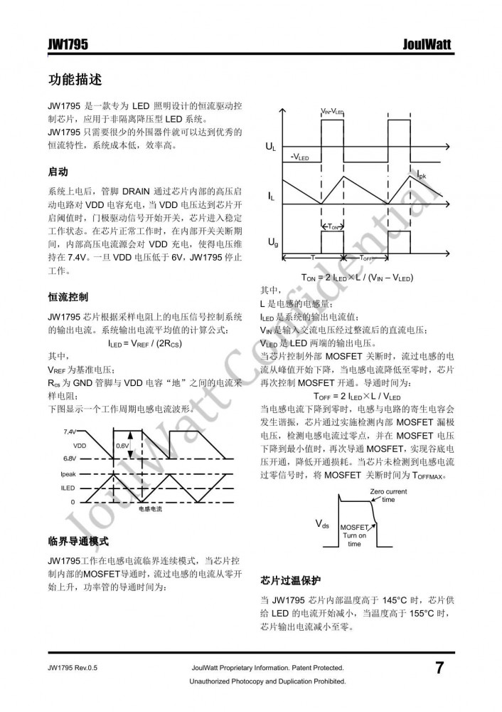 JW1795 datasheet page 7