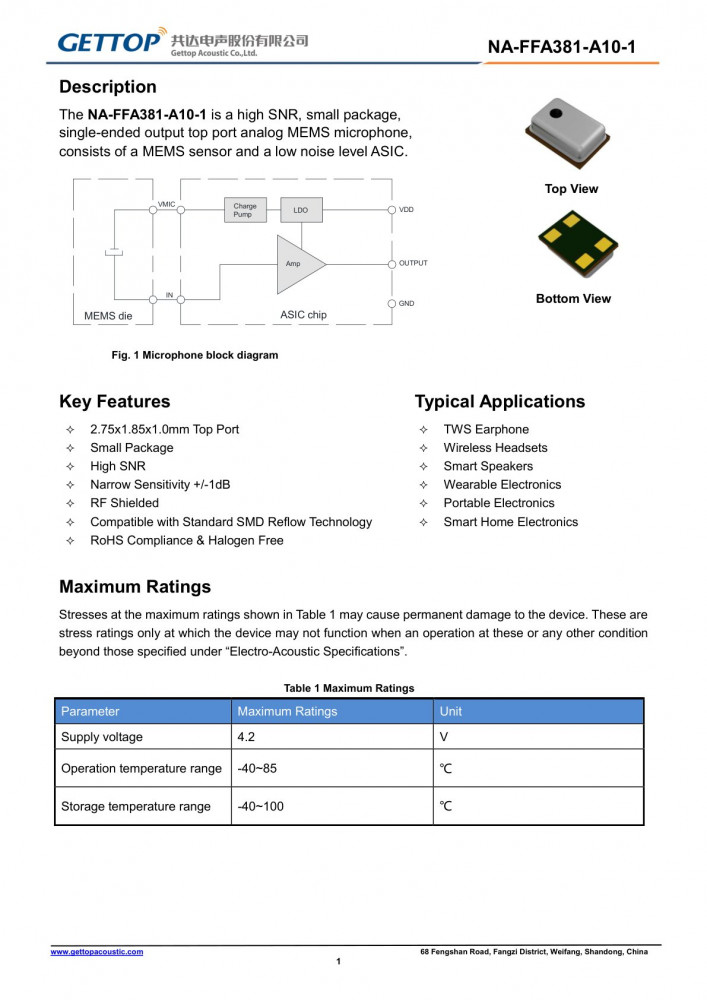 NA-FFA381-A10-1 datasheet page 1