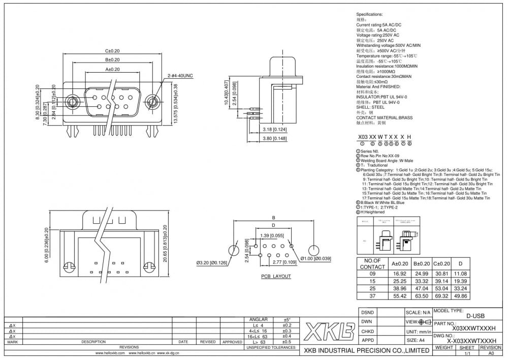X0309WT17B1H technical drawing preview