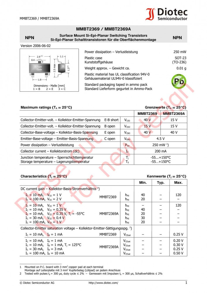 MMBT2369 datasheet page 1