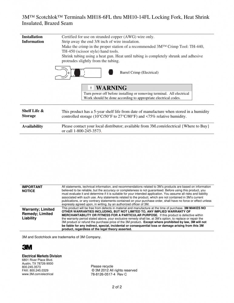 3M MH10-8FLK technical document page 2