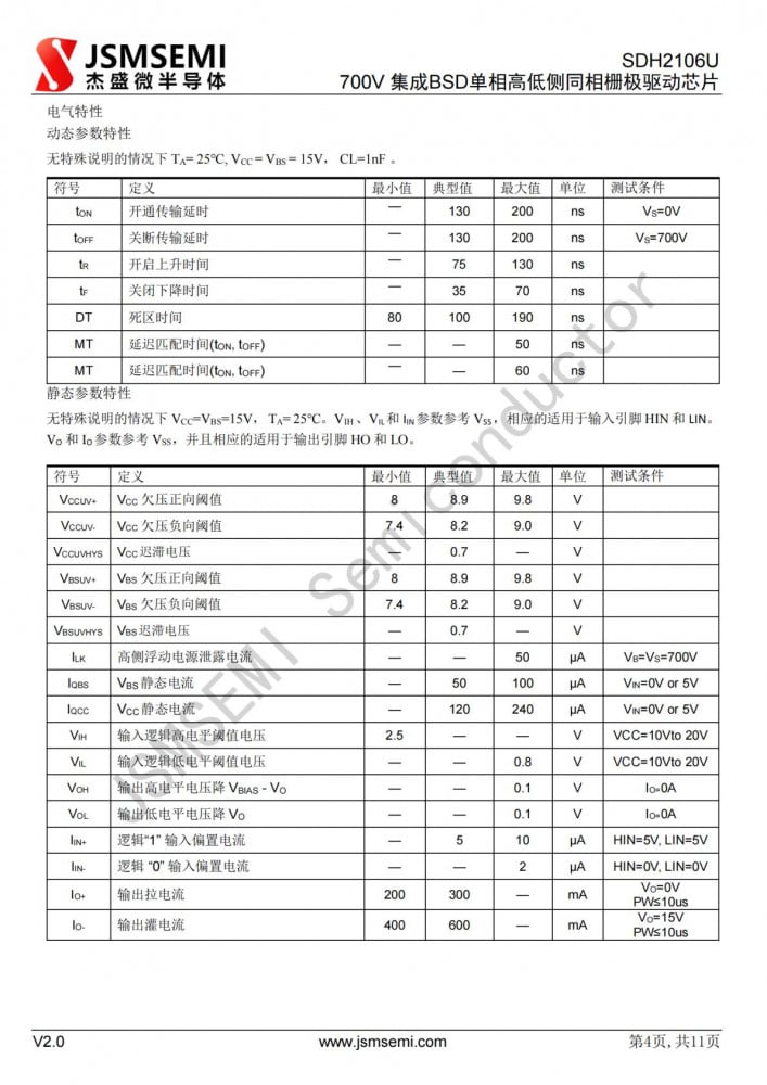 SDH2106U datasheet page 4