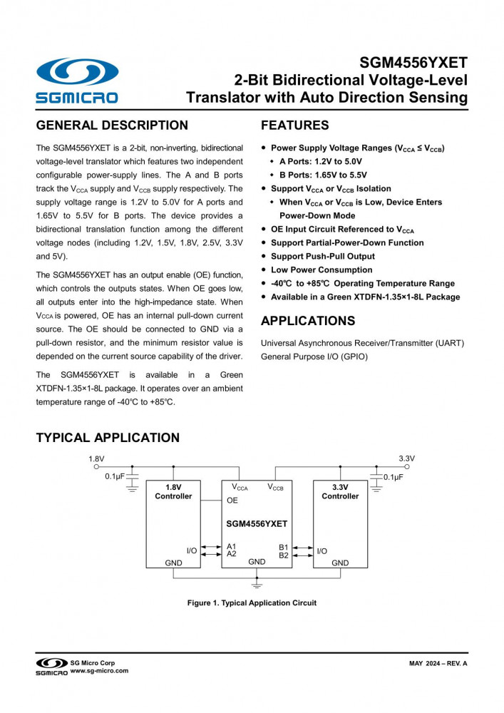 SGM4556YXET technical document preview, page 1