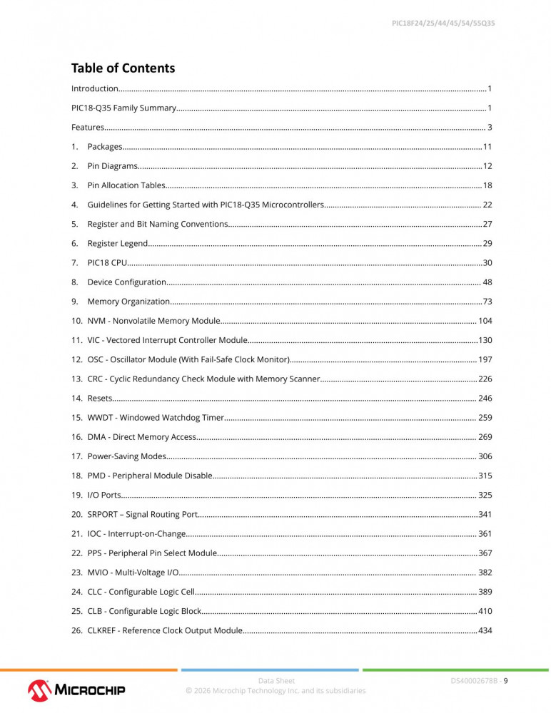 PIC18-Q35 technical document preview 9