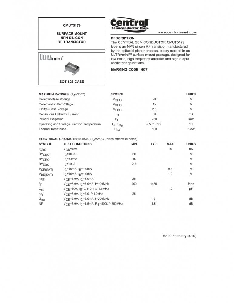 CMUT5179 datasheet page 1