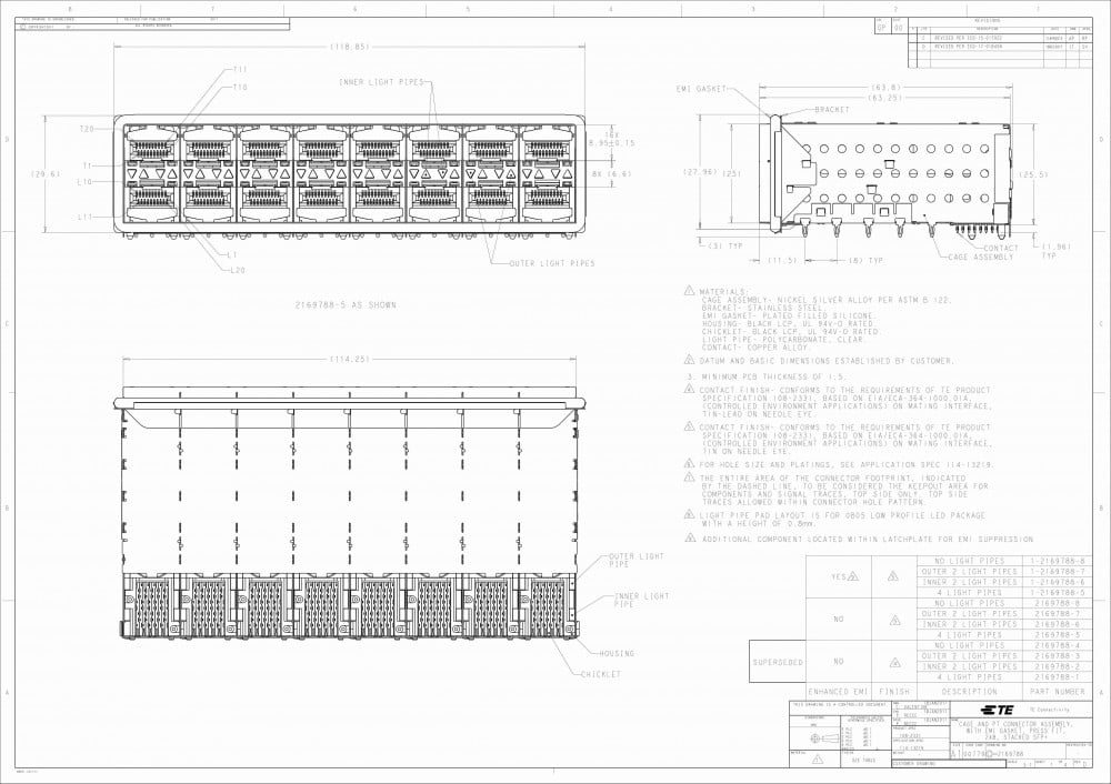 TE Connectivity 2169788 drawing page 1