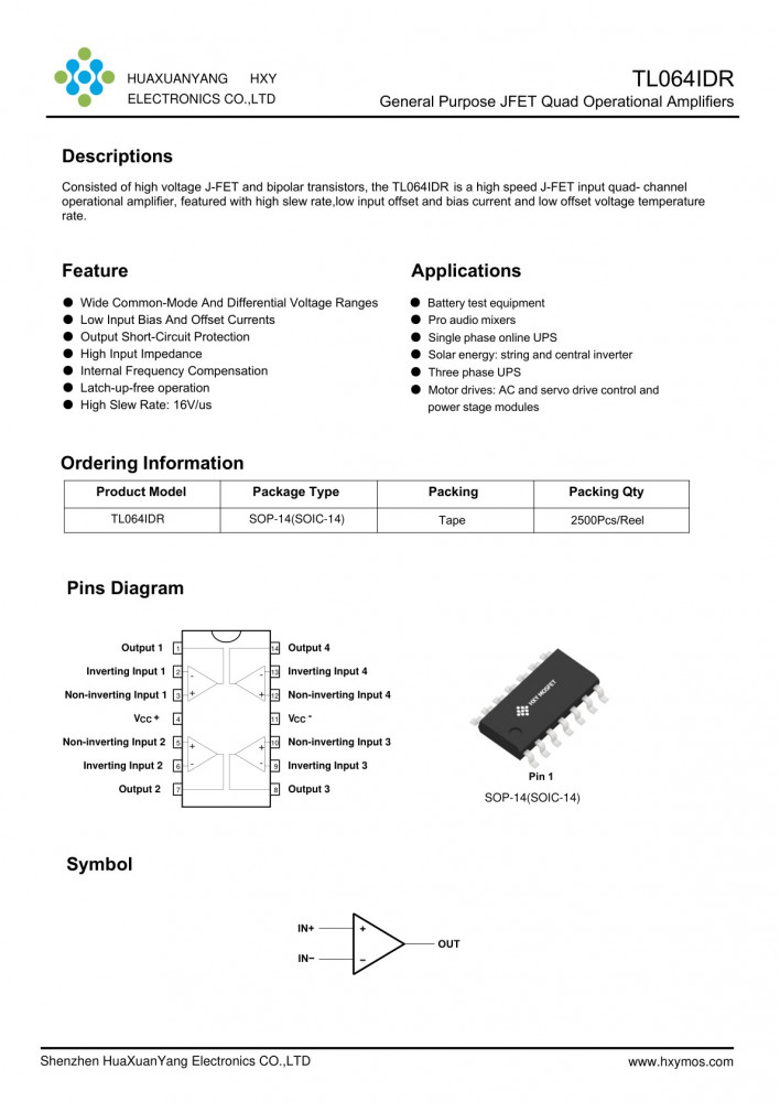 TL064IDR-HXY datasheet page 1
