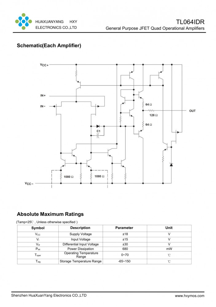 TL064IDR-HXY datasheet page 2