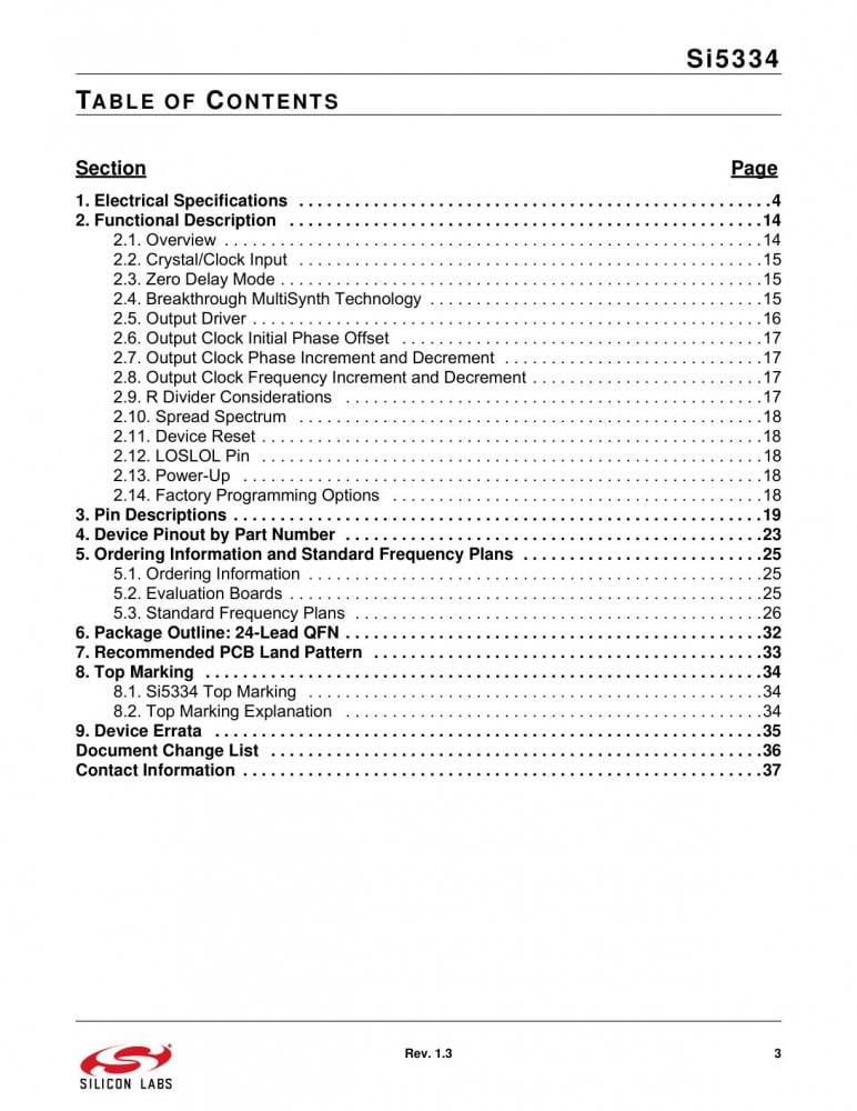 SI5334 datasheet page 3