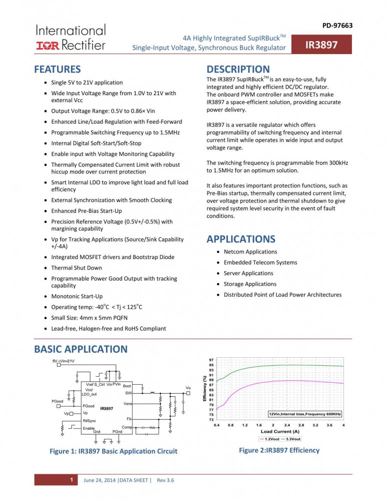 IR3897 datasheet page 1