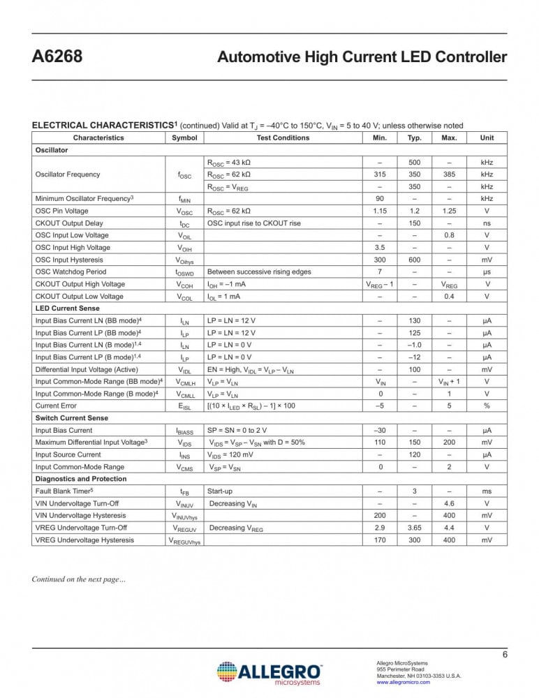 A6268KLPTR-T datasheet page 6