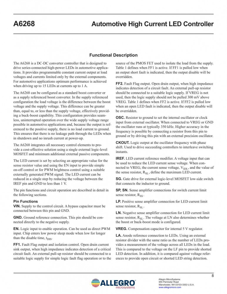 A6268KLPTR-T datasheet page 8