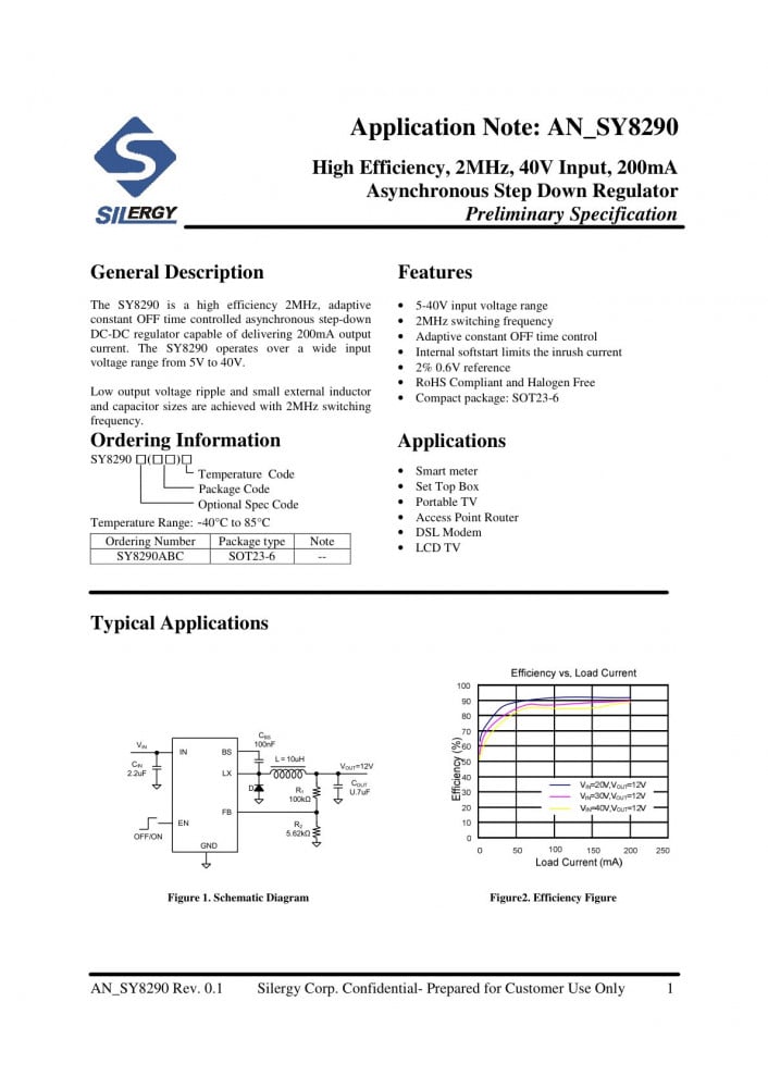 SY8290ABC datasheet page 1