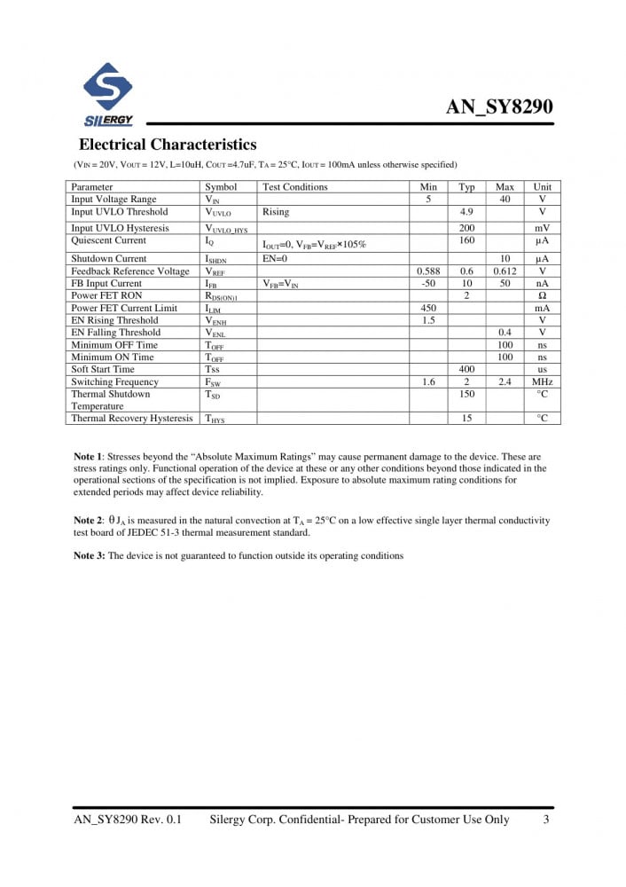 SY8290ABC datasheet page 3