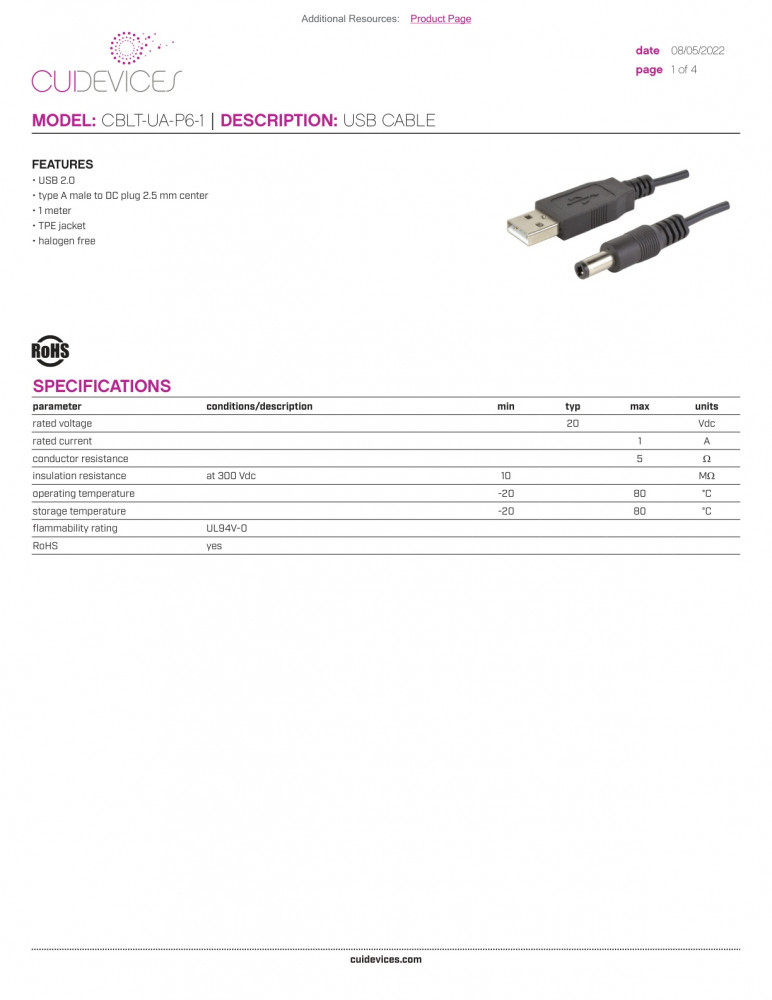 CBLT-UA-P6-1 technical document page 1