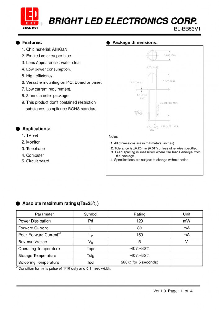 BL-BB53V1 technical document page 1